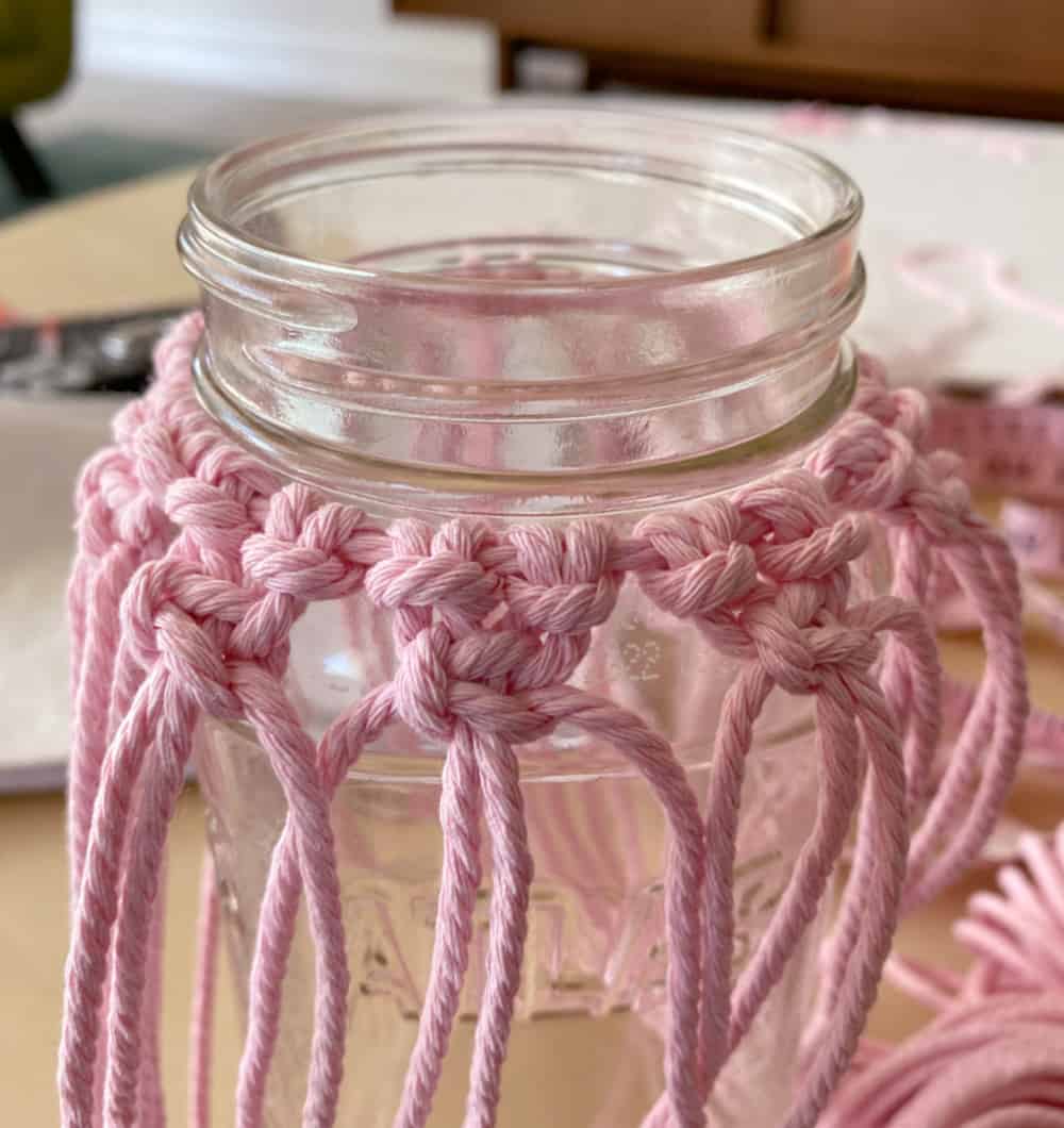 boho macramé jar cover - My French Twist