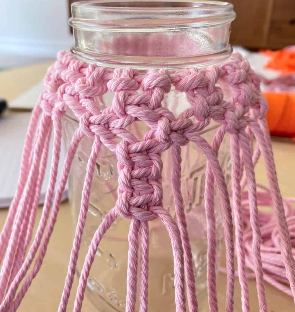 boho macramé jar cover - My French Twist