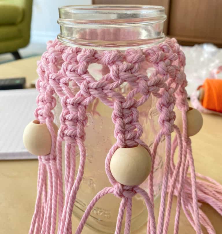 boho macramé jar cover - My French Twist