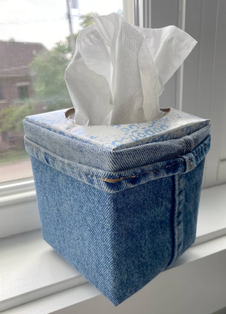 upcycled denim fabric baskets - My French Twist